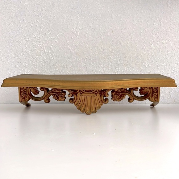 Homco | Wall Decor | Vintage Mcm Homco Gold Wall Shelf Rococo Hollywood ...